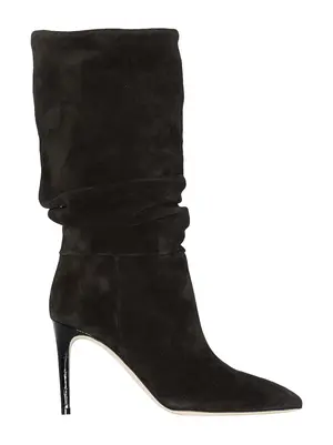 Paris Texas Slouchy Suede Ankle Boots - Black