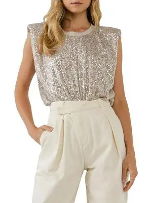 Endless Rose Endless Rose Sequin Top Ivory