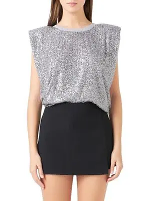 Endless Rose Sequin Top - Silver
