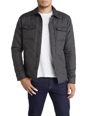 THE NORMAL BRAND The Normal Brand Quilted Lined Shacket Dark Forest