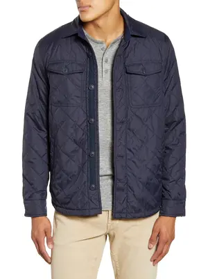 THE NORMAL BRAND The Normal Brand Quilted Lined Shacket Navy