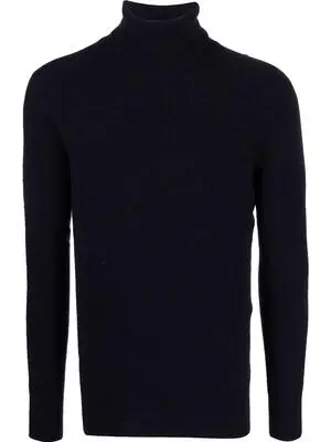 ROBERTO COLLINA Roll Neck Knitted Jumper - Blue