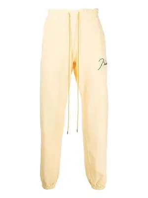 Rhude Logo-embroidered Track Trousers - Yellow