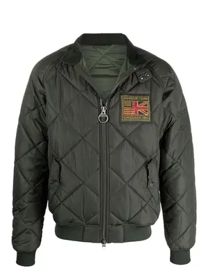 BARBOUR INTERNATIONAL Logo-patch Zip-up Quilted Jacket - Green