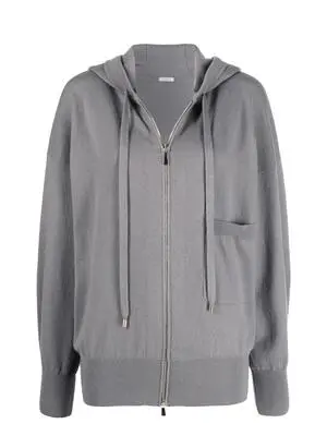 Malo Zip-up Cashmere-blend Hoodie - Grey