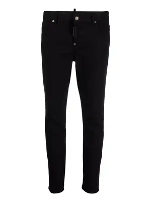 Dsquared2 Logo Patch Denim Jeans - Black