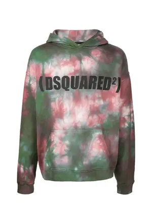 Dsquared2 Tie-dye Logo-print Hoodie - Green
