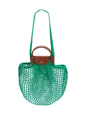 Longchamp Longchamp Le Pliage Filet Knit Shoulder Bag Green