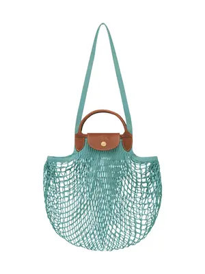 Longchamp Longchamp Le Pliage Filet Knit Shoulder Bag Lagoon