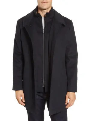 Hart Schaffner Marx Macbeth Car Coat With Bib Navy