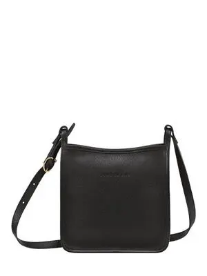 Longchamp Le Foulonné Leather Crossbody Bag - Black