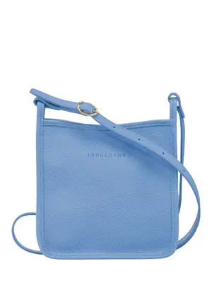 Longchamp Longchamp Le Foulonné Leather Crossbody Bag Cloud Blue