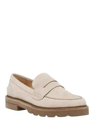 Anne Klein Penny Keeper Loafer - Beige Suede
