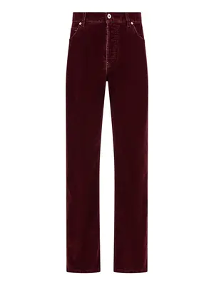 FERRAGAMO Five-Pocket Straight Leg Trousers Red