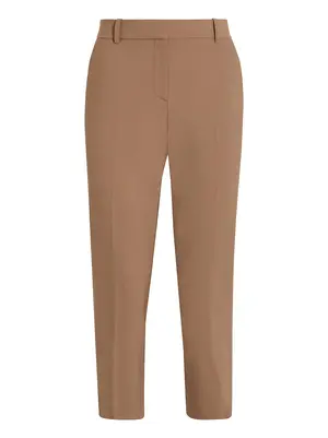 Theory Treeca 2 Cropped Wool-Blend Pants Camel