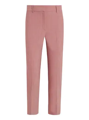 Theory Treeca 2 Cropped Wool-Blend Pants Claret