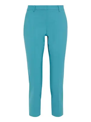 Theory Treeca 2 Cropped Wool-Blend Pants Teal