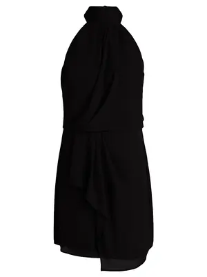 Halston Harlow Draped Mini Dress - Black