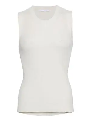 Helmut Lang Cutout Ribbed-knit Tank - Ivory