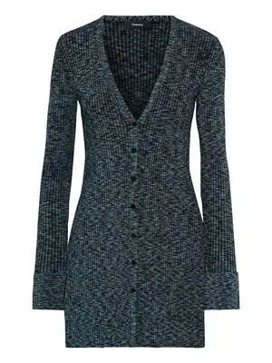 Theory Marled Ribbedknit Cardigan - Petrol
