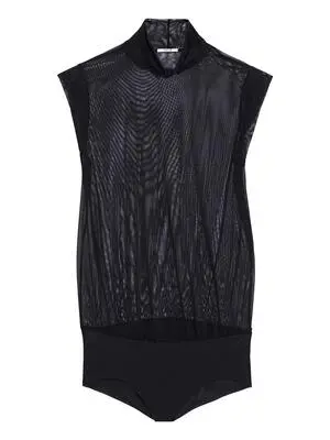 Wolford Stretch-tulle And Jersey Turtleneck Bodysuit - Black