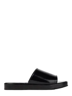 By Far Shoshana Patent Leather Slides - Black