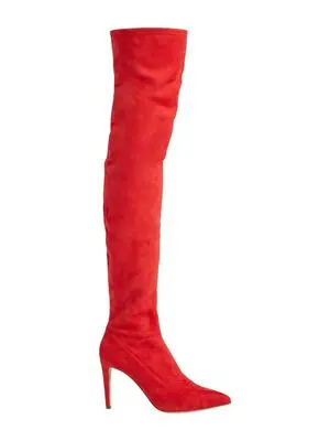 SERGIO ROSSI Stretch-suede Over-the-knee Boots - Red