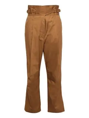 Zimmermann Ladybeetle Cropped Cotton-twill Straight-leg Pants - Camel