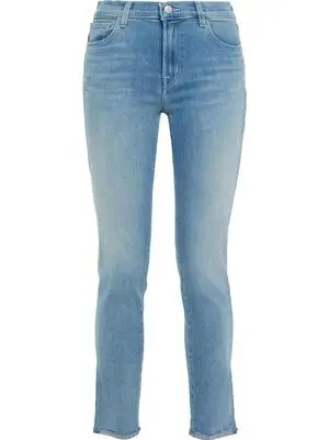 J BRAND 811 Cropped Faded Midrise Skinny Jeans