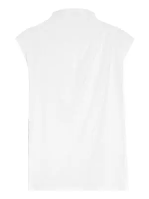 Iris & Ink Fabienne Pleated Organic Cotton Jersey Top - White