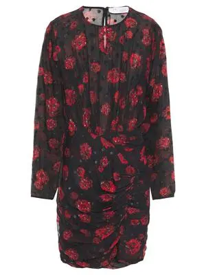 IRO PARIS Adelino Floral-print Fil Coupé Chiffon Mini Dress - Black