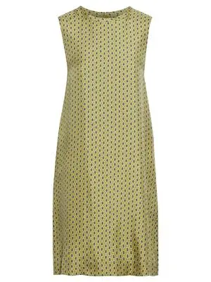 MAX MARA Printed Silk-Twill Dress With Bow Detail