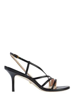 STUART WEITZMAN Melodie 75 Leather Slingback Sandals - Black