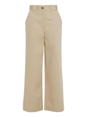Ba&sh Monica Cotton-blend Twill Wide-leg Pants - Beige