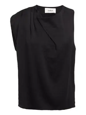 BA&SH Rosier Asymmetric Satin-Crepe Top