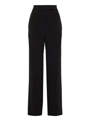 Brunello Cucinelli Crepe Wide-leg Pants - Black