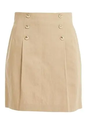 Sandro Embellished Pleated Mini Skirt - Sand