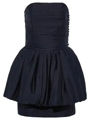 Alexandre Vauthier Strapless Silk-faille Mini Dress With Button Embellishments - Navy