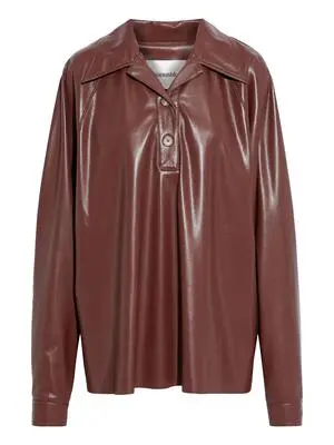 NANUSHKA Nanushka Keiron Gathered Vegan Leather Shirt