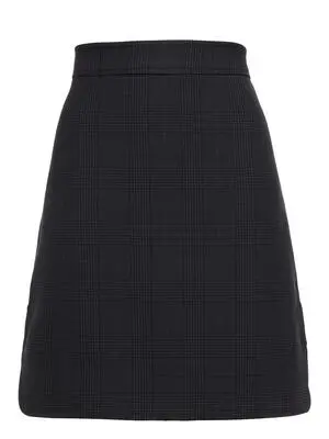 GANNI Checked Woven Mini Skirt - Anthracite