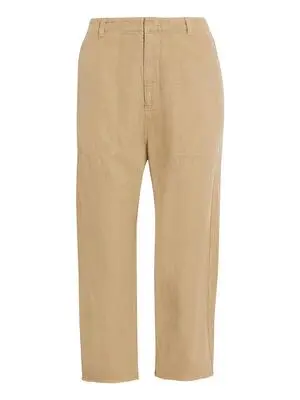 NILI LOTAN Luna Cropped Twill Pants - Sand