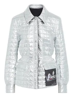 Off-White Metallic Quilted Cotton-blend Jacket - Silver