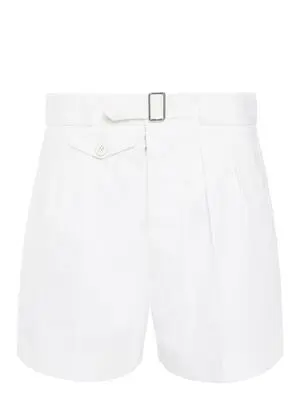 MAISON MARGIELA Belted Cotton-twill Shorts - White