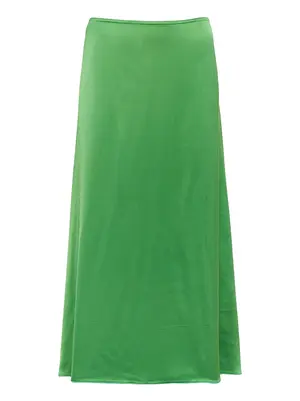 Victoria Beckham Satin Midi Skirt - Green