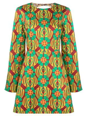 La DoubleJ Spock Floral-print Mini Dress - Red