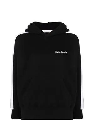 Palm Angels Logo-print Long-sleeve Hoodie - Black