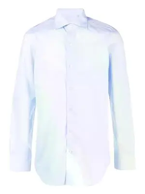 FINAMORE 1925 Long-sleeve Cotton Shirt - Blue