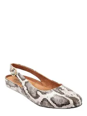 Softwalk SoftWalk® Sandy Slingback Flat Sandals Black/white Snake