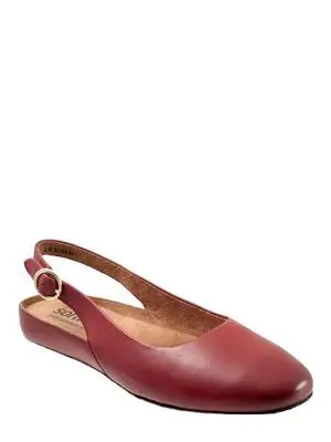 Softwalk SoftWalk® Sandy Slingback Flat Sandals Dark Red Leather