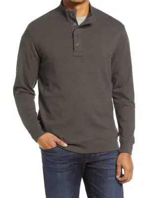 THE NORMAL BRAND The Normal Brand Puremeso Mock Neck Top Charcoal